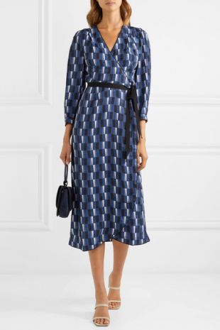 cefinn - Cefinn Printed satin wrap midi dress