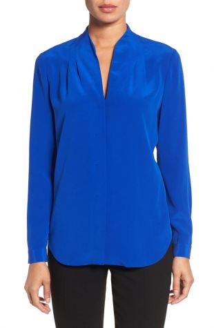 Elie Tahari - Elie Tahari 'Bea' Split Neck Silk Blouse | Nordstrom
