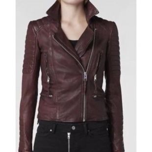 All Saints - Oxblood All Saints Leather Jacket