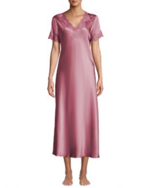vivis - Vivis Krizia Lace Trim Silk Nightgown