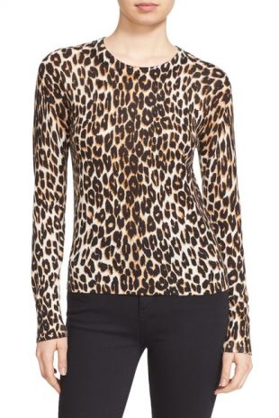Equipment - 'Shirley' Leopard Print Silk & Cashmere Sweater