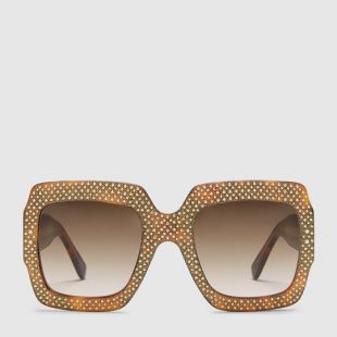 Gucci - oversize square frame rhinestone sunglasses
