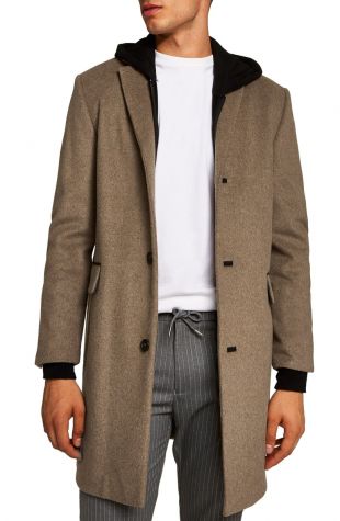 Topman - Topman Wool Blend Overcoat