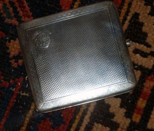 AntiquesForMen - 1920s Era Hallmarked Sterling Silver Cigarette Case