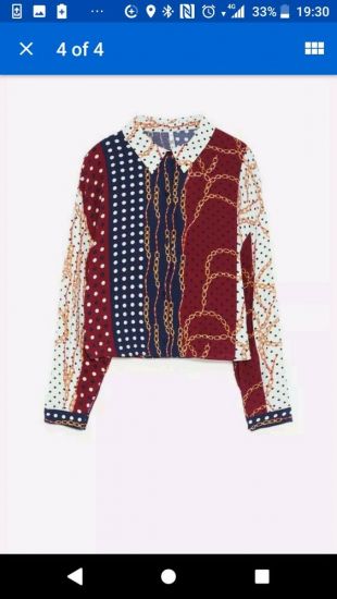 Zara - Chain Print Smart Work Shirt Blouse Top