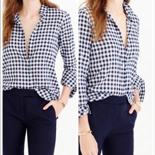 J.Crew - J.Crew Boy Shirt in Crinkle Gingham