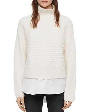 All Saints - Jones Layered-Look Cable-Knit Sweater