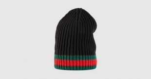 Gucci - Gucci Bonnet en laine avec ruban Web