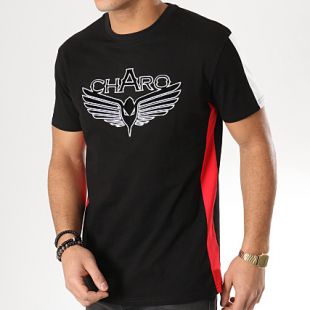 Charo - Charo - Tee Shirt À Bandes Velvet WY4542 Noir Blanc Rouge