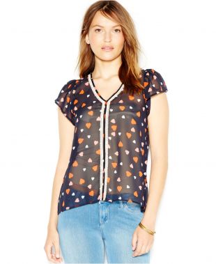 Maison Jules - Heart-Print Top
