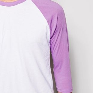 American Apparel - 3/4 baseball Tee Purple & White