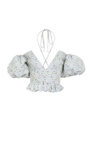 markarian - Markarian Exclusive Mary Floral-Print Stretch-Crepe Peplum Top