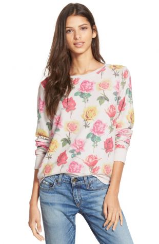 Wildfox - Baggy Beach Jumper Bright Roses Pullover