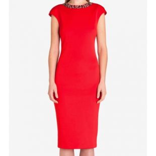 Ted Baker - Ted Baker Embellished Elenna Red Midi Dress
