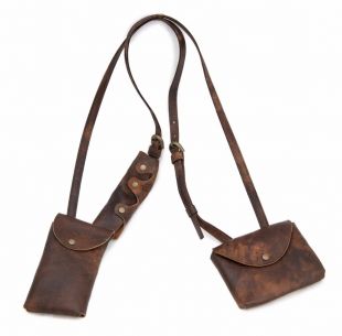 Molly Shaheen - Distressed Brown Leather Cell Phone Shoulder Holster