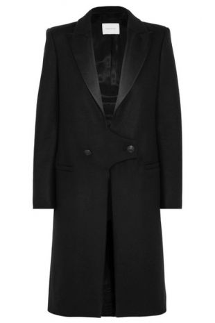 Pierre Balmain - Pierre Balmain Satin trimmed wool coat