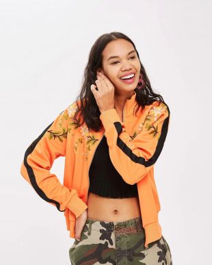 Topshop - Embroidered Track Top