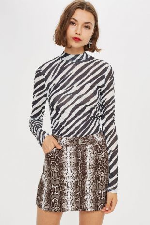Topshop - Zebra Print Long Sleeve Top