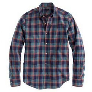 J.Crew - J.Crew Secret Wash Shirt in Heather Deep Sea Plaid