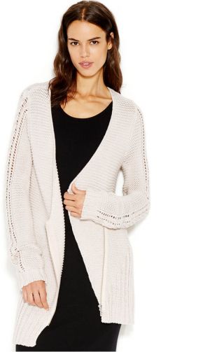 Rachel Roy - Rachel Roy Rachel Waffle Knit Shawl Collar Cardigan
