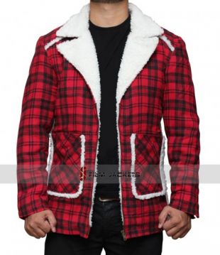 fjackets - Deadpool Shearling Detailed Red Jacket