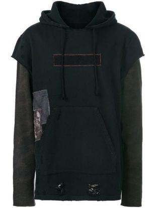 Hudson - Layered Look Distressed Hoodie