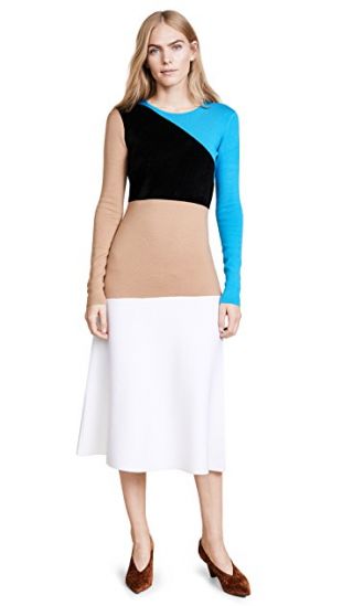 Diane von Furstenberg - Colorblock long sleeves Knit Dress