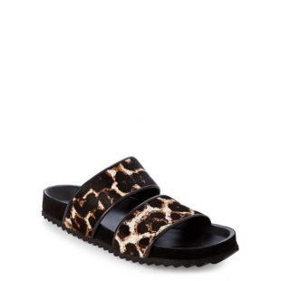 Sandro - Calf Hair Leopard Andy Band Slide Sandal