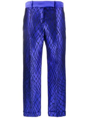 Haider Ackermann - Mid Rise Trousers With Net Embroidery