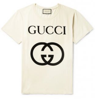 Gucci - Gucci Oversized Logo Print Cotton Jersey T Shirt