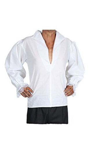 Alexanders Costumes - Alexanders Costumes Men's Buccaneer Shirt, White ...
