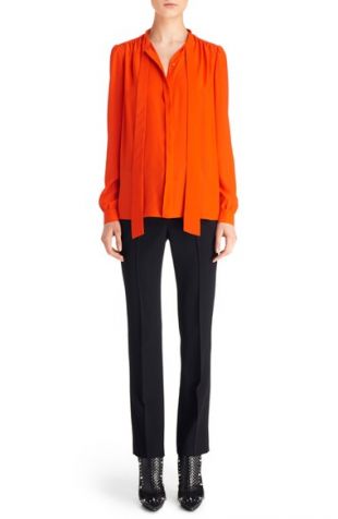 Givenchy - Givenchy Tie Neck Silk Blouse