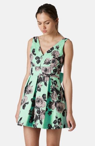 Topshop - Topshop FLORAL PRINT FIT & FLARE DRESS