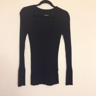 express - express-ribbed-v-neck-sweater