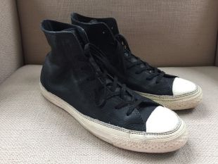 Converse - CONVERSE ALL STAR BLACK LEATHER HIGH TOP