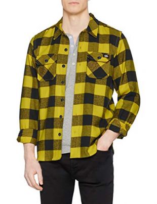 Dickies - Dickies Sacramento Camicia Casual, Giallo (Yellow YL), Small Uomo
