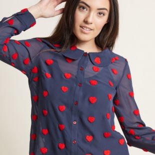 Modcloth - Sheer Chiffon Blouse