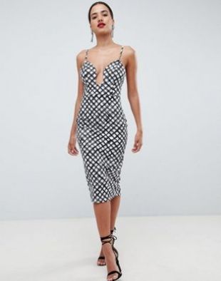 ASOS DESIGN - U Bar Bodycon Midi Dress