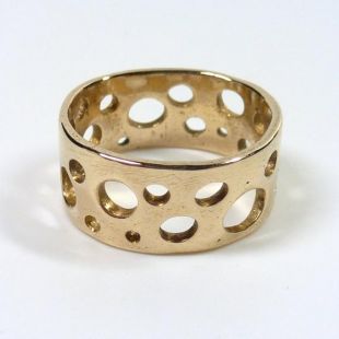 AlamedaHardwear - Bague Bronze moderne, sculpté bague, bague percée au ...