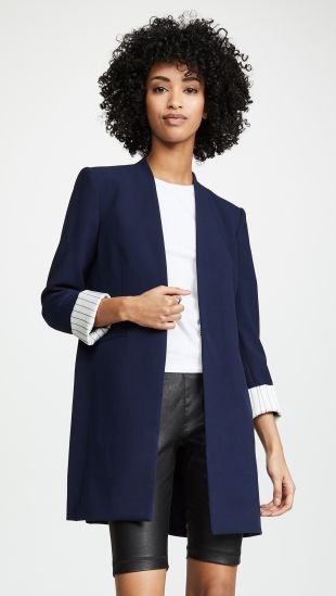 Alice + Olivia - Simpson Roll Cuff Collarless Blazer