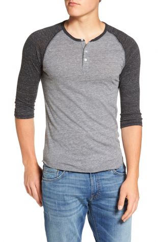 Alternative - Trim Fit Heathered Raglan Henley