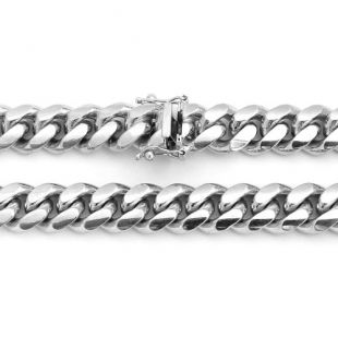 Beauniq - Men's Solid Sterling Silver Rhodium Plated 14 Millimeters ...