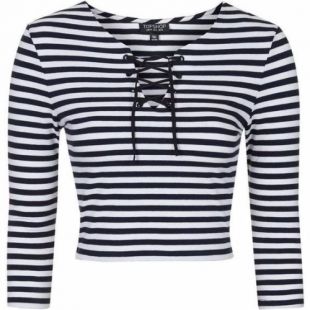 Topshop - crop top à rayures