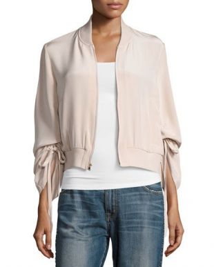 Tibi - Silk Sculpted Bomber Jacket
