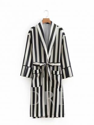 tbdress - TBdress Trench-Coat mi-long à rayures
