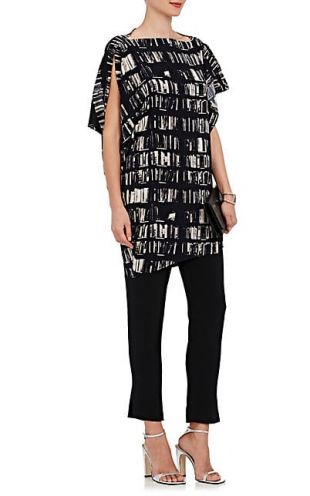ZERO + MARIA CORNEJO - IQ Book Print Stretch Silk Tunic