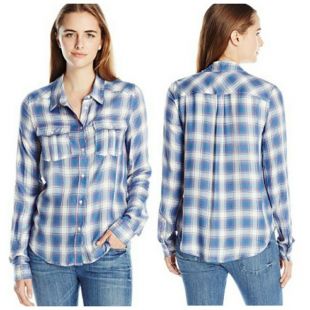 Paige - Mya Plaid Button Down Shirt Large
