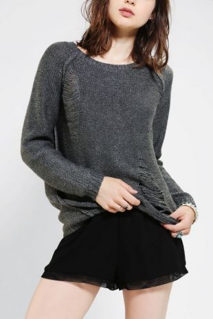 Sparkle & Fade - Slit Pullover Sweater