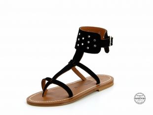 K Jacques - K Jacques Sandra Suede Black Leather