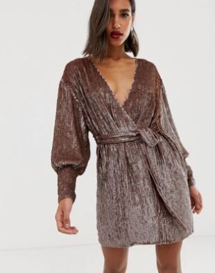 ASOS - Asos Robe courte portefeuille à sequins